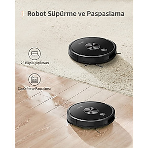 Ultenic D5s Pro Robot Vacuum and Mop Combo, 3000Pa Strong Suction, Row-by-Row Cleaning, APP Control, Self-Charging, Works with Alexa, Boundary Strips, Good for Pet Hair, Hard Floor and Carpet