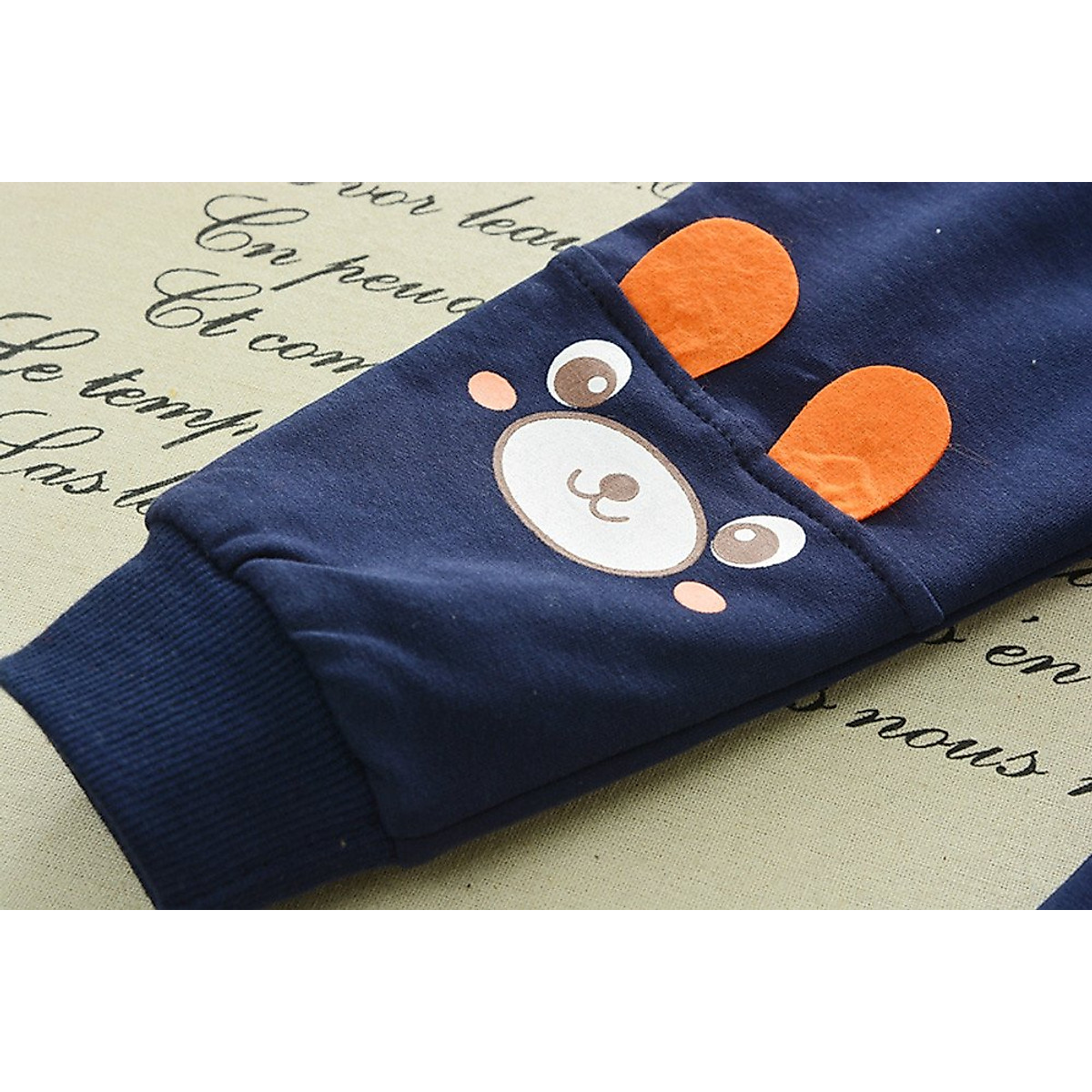 Kids Clothes Set for 2-5 Years Old,Kids Toddler Baby Girl Boy Autumn Winter Warm Striped Bear Tops+Pants Outfits (2-3 Years Old, Navy)