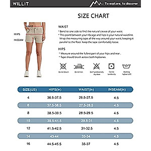 Willit Women's Golf Hiking Shorts Quick Dry Athletic Casual Summer Shorts with Pockets Water Resistant 4.5" Gray 8