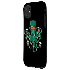 iPhone 11 Funny saint Patrick's day double fisting twice octopus Irish Case