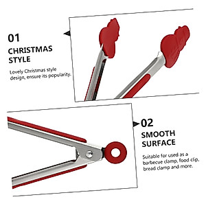 Didiseaon 3 Pcs Bbq Tongs Salad Tong Metal Ice Tongs Cake Tong Grill Tools Kitchen Tong Christmas Snowman Shaped Tongs Cooking Clamp Bakery Tong Grill Tong Stainless Steel Camping Utensils