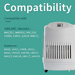 SUNRRA MAF1 Humidifier Filter Compatible with Aircare MA1201, MA0950, MA1200, Kenmore 14906,32-14906, 42-14906, Replace Aircare MA1201 Filter, Kenmore Humidifier Filters 14906, 2 Packs