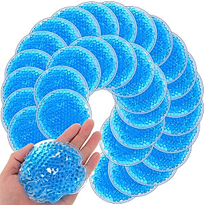 Woanger 30 Pieces Boo Boo Ice Pack Reusable Cold Packs Round Small Ice Packs for Bump Wisdom Teeth Breastfeeding Tired Eyes Dark Circles Face Pain Relief(Blue)