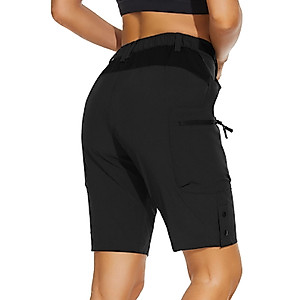 Cycorld Women's-Mountain-Bike-Shorts, Cycling Padded Biking Shorts with Pocket (Black, X-Large)