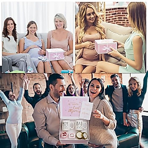 ShinnyWis 2024 New Mom Gifts for Women- Announcements Pregnancy Gifts for First Time Moms, Gender Reveal Gifts for New Parents Mom and Dad Mugs-11oz Coffee Mug Set