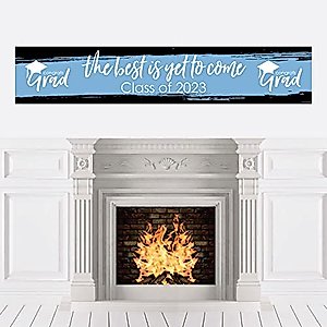 Big Dot of Happiness Light Blue Grad - Best is Yet to Come - Light Blue 2023 Graduation Party Decorations Party Banner