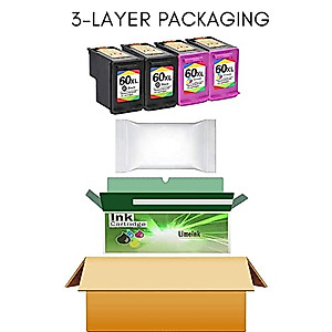Limeink Remanufactured Ink Cartridge 60XL 60 XL Replacement for HP Envy 100 110 120 Photosmart c4680 c4780 c4795 d110 Deskjet d2680 f2430 f4280 f4440 f4480 f4580 Printer (2 Black, 2 Color)