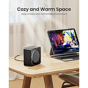 GAIATOP Space Heater, 500W Energy Efficient for Indoor Use, PTC Ceramic Fast Heating Electric Desk Heater, Overheating & 45°Tip-Over Protection Portable Mini Heater for Office Home Black