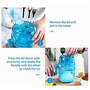 Irishom Manual Ice Crusher Household Ice Crusher Rotary Ice Crusher Ice Cube Cutter Mini Portable Ice Machine Hand Crank Ice Chopper