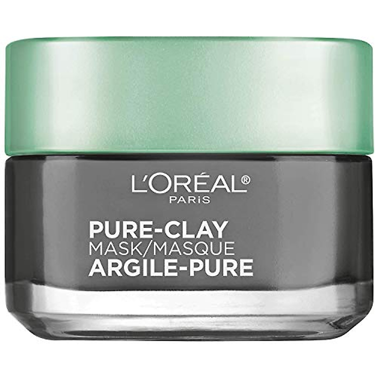 L'Oreal Paris Skincare Pure Clay Face Mask with Charcoal for Dull Skin to Detox & Brighten Skin, Clay Mask, at home face mask, 1.7 oz.