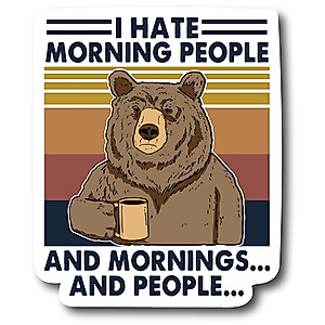 I Hate Morning People and Mornings and People 5 Inch Funny Refrigerator Magnets Dishwasher PM582