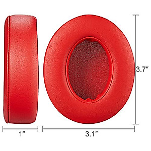 Replacement Ear Pads for Studio2, Ear Cushions Earpads with Memory Foam Compatible with Beats Studio2.0 / Studio3.0 Wireless/Wired(1Pair Red)