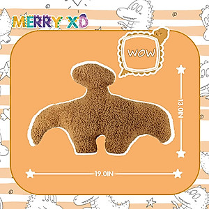 MerryXD Dino Nugget Plush Pillow - 19 Inch Funny Dino Chicken Nugget Stuffed Toy - Soft Pterodactyl- Perfect for Birthday Decor, Dinosaur Theme Party, Easter Decorations