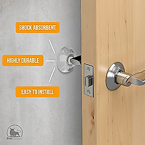 Door Stoppers Wall Protector 2” (6 Pack) - Clear Door Bumpers with Strong Adhesive Glue - Shock Absorbent and Discreet Wall Protectors from Door Knobs