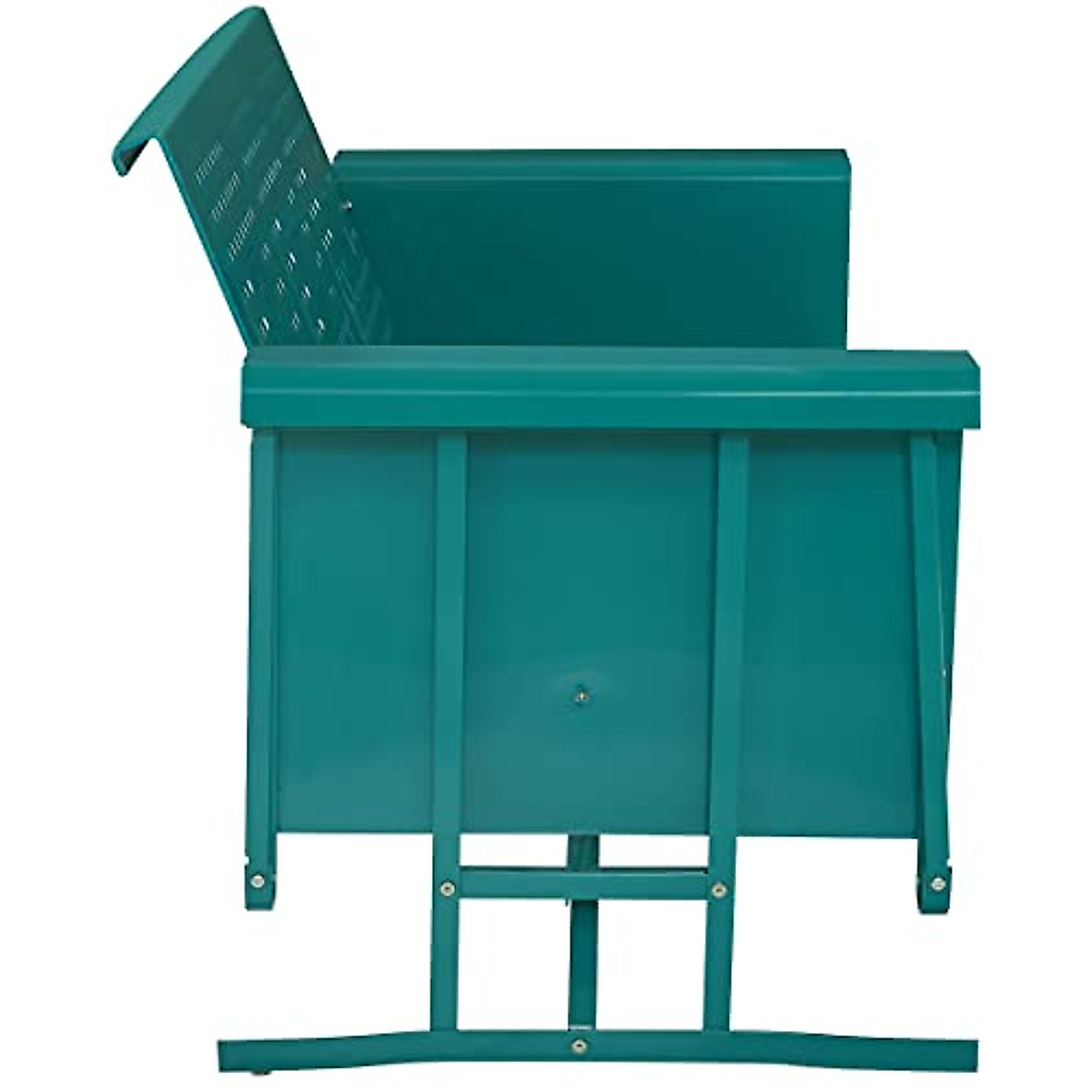 Crosley Furniture CO1023-TU Bates Retro Metal Outdoor Sofa Glider, Turquoise Gloss