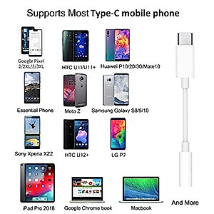 Apple USB C to 3.5mm Headphone Jack for iPad Pro 2018/2019/ 2020 MacBook Pro, Type C to Aux Earphone Dongle Compatible with Pixel 4XL/3/3 XL/2/2 XL, Samsung Sony HTC Moto ect.