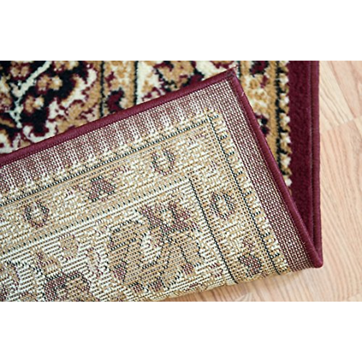 United Weavers of America, Dallas Collection, Area Rug, Indoor, Polypropylene, Jute Backing, Stain Resistant, Traditional, Burgundy, Floral Print, Rectangular, 5'3" x 7'2"