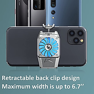 Ivishow Phone Cooler with Cooling Fan Portable Gaming Radiator Gifts for Watching Videos & Mobile Games, Compatible with 4-6.7 Inch Android & iOS Phone