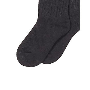 Amazon Essentials Unisex Kids' Cotton Crew Socks, 10 Pairs, Black, Medium