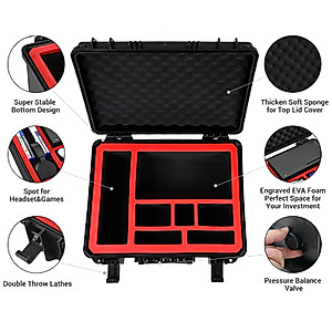 Hard Shell Travel Carrying Case for Xbox Series X - Waterproof Shockproof Case with Customized Foam Inlay for Xbox Series X Console, Headset, Games, Controllers, Cables and Other Accessories, Red
