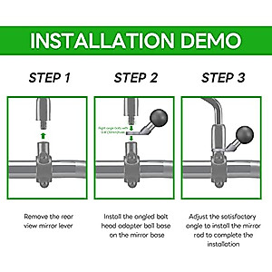 FANAUE Angled Bolt Head Adapter Ball Base with 10mm Mounting Hole,MB-01 Aluminum Alloy Mount Base for RAM Mounts B Size 1 Inch Ball Double Socket Arm