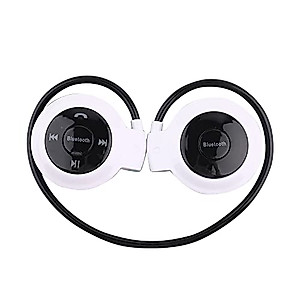 WONFAST MINI-503 Wireless Bluetooth Music Stereo Universal Headset Headphone MP3 Player Support TF Card Earphone for Cell Phone Smartphones Outdoor Driving Biking (White)