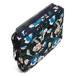 Vera Bradley Women's Performance Twill Laptop Crossbody Workstation, Immersed Blooms, One Size