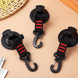 PRETYZOOM 4pcs Heavy Duty Suction Cup With Hooks, Garage Strong Suction Cup Vacuum Suction Cups With Securing Hook, No Hole Punched, Outdoor Camping Supplies