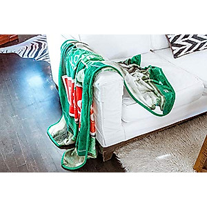 Claussen Kosher Dill Pickles Plush Throw Blanket | Cozy Sherpa Wrap Covering for Sofa, Bed | Super Soft Lightweight Fleece Blanket | Geeky Home Decor | 45 x 60 Inches