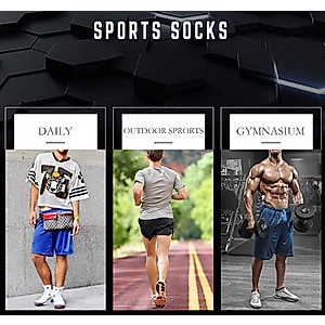 MAAMPU 6 Pairs Running Socks/Hiking Cushion Socks,Breathable Athletic Socks Thick Cushion Socks-White（short）-Medium