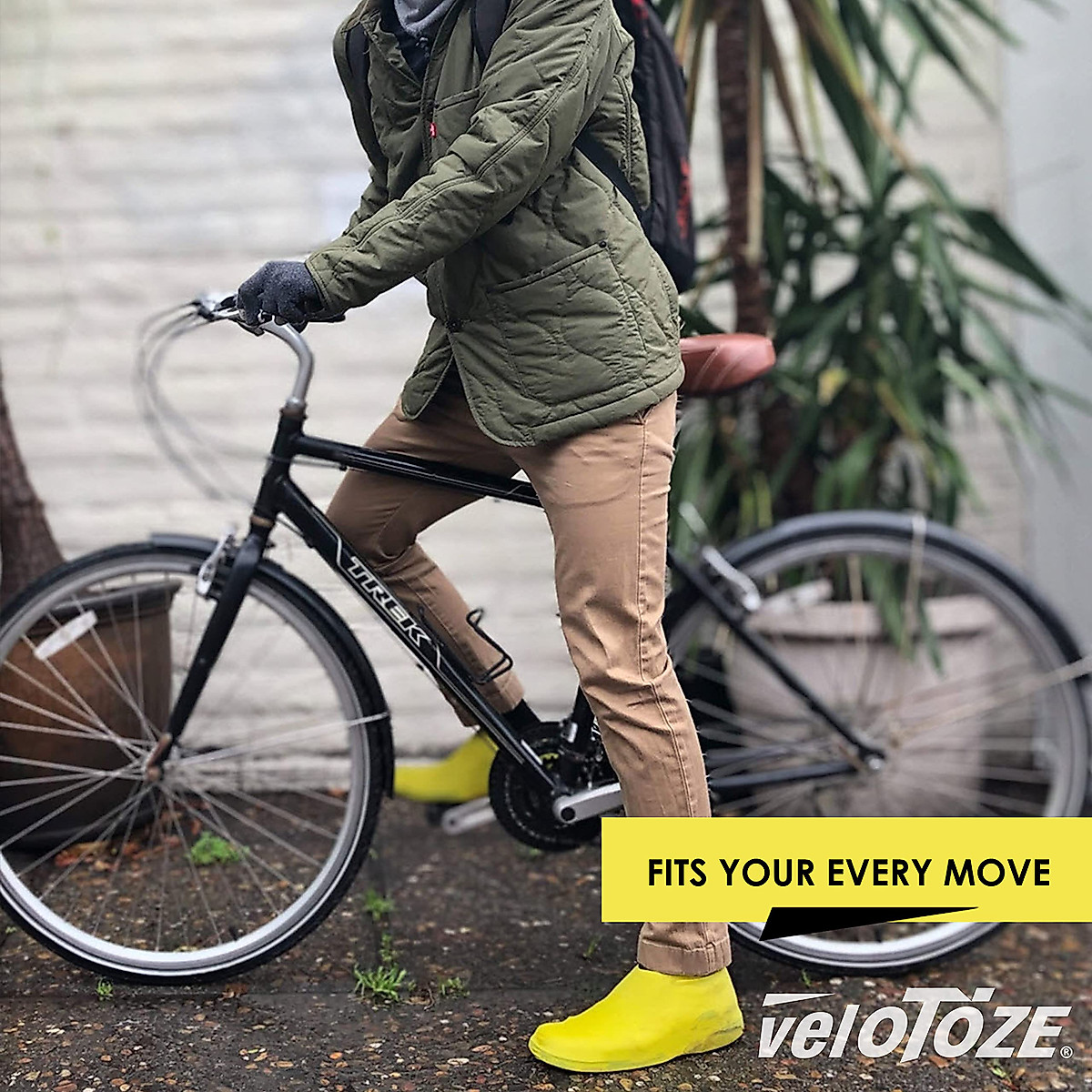 veloToze Roam - Commuting Shoe Cover - Works with Any Shoes - for Cycling, Commute, Flat Pedals, ebike, Walking Yellow