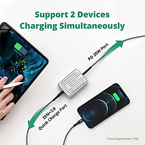 Zendure Portable Charger, 10,000mAh Power Bank 10K Mini Battery Pack PD 20W Power Delivery Quick Charge 3.0 USB C External Battery for iPhone 15 14 13 12 X Samsung S22 S21 Google iPad etc