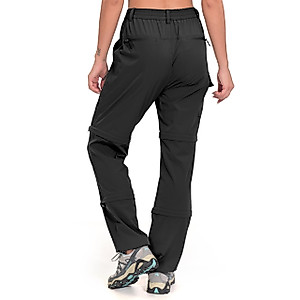 Little Donkey Andy Women's Stretch Convertible Pants, Zip-Off Quick-Dry Hiking Pants Black Size M