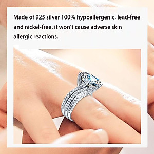 MJJLT Super Flash Diamond Ring， Bridal Set Elegant Rings Women Wedding Engagement Fashion Jewelry，Full Shiny Cubic Zircon Female Ring-No.8