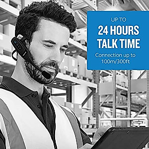 BlueParrott C400-XT (204151) Noise Cancelling Wireless Bluetooth Headset w/ iSave Protective Carrying Case with 24 Hours of Talk time