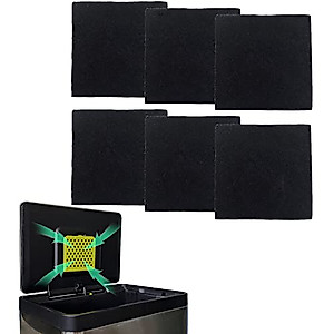 Trash Can Odor Absorbing Filter Refills for EKO Garbage Cans, Activated Charcoal Deodorizer Compatible with EKO Step and Motion Sensor Touchless Trash Cans with Built-in Filter Compartment (Pack of 6)