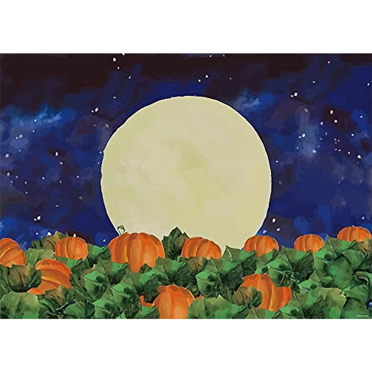 Halloween Pumpkin Field Photography Background Starry Sky Night Moon Halloween Backdrops Baby Shower Birthday Party Photo Studio Props Banner 7x5ft