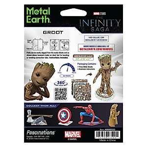 Metal Earth Guardians of The Galaxy Groot Color 3D Metal Model Kit Fascinations