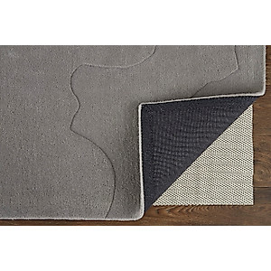 Feizy Serrano Modern Wool Rug, Gray/Blue, 8' x 10' Area Rug
