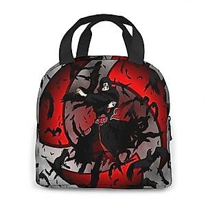 SUMFEELS Shippuden Uchiha Itachi Insulated Cooler Lunch Bags For Women Men Kids Adult Teens Leakproof Reusable Portable Cute 3d Print Lunch Bag Summer Holiday Tote Box For Hiking, One Size