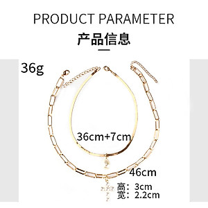 MUAYOUAUM Cross Faux Pearl GOLD Necklaces for Women SILVER