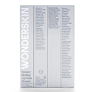 Wonderskin Wonder Blading Lip Stain Peel Off and Reveal Kit - Long Lasting, Waterproof Nude Lip Tint, Transfer Proof Natural Makeup Stain Kit (Whimsical)