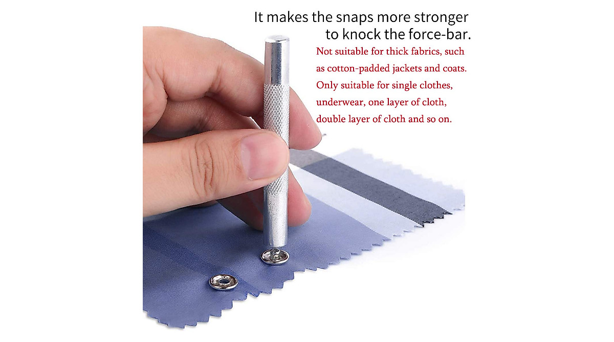 CHEPULA DIY Metal Snap Button Kit - 200 Colors & Press Tool
