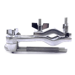 TUOREN Cymbal L-Arm Rod with Bracket Holder Extension Arm Attachment, Cymbal Boom Arm with Drum Set Mounting Clamp, Cymbal Stand Clamp with Boom Arm for Drum Set Accessories Silver