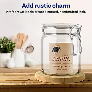 Avery Kraft Brown Rectangle Labels with Sure Feed, 4" x 6", 200 Kraft Brown Labels, Print-to-The-Edge, Laser/Inkjet Printable Labels