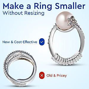 5 STARS UNITED Ring Sizer Adjuster for Loose Rings - 12 Pack, 2 Sizes for Different Band Widths – Silicone Ring Size Adjuster - Invisible Ring Guards for Women and Men