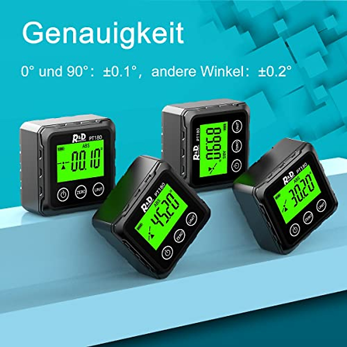 Digital Angle Finder Magnetic PT180 Table Saw Angle Finder Tool - Digital Inclinometer -4 of 90 Degree Finder Angle Cube Digital Protractor Bevel Gauge for Woodworking Micro Jig