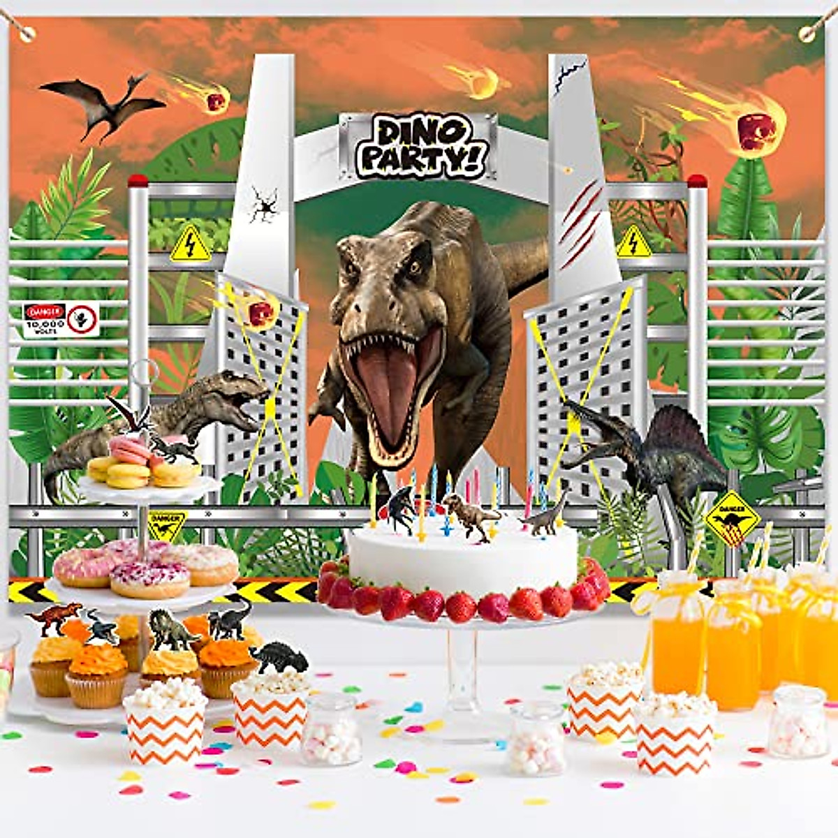 7x5ft Dinosaur Backdrop Jurassic Theme Dinosaur Birthday Photography Backdrop for Boy Kids Adults Indoor Outdoor Dinosaur Birthday Decoration Party Supplies Backdrop