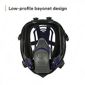 3M Ultimate FX Full Facepiece Reusable Respirator, FF-403, NIOSH, ANSI, Six-Strap Harness for a Secure Comfortable Fit, Cool Flow Valve, Passive Speaking Diaphragm, Large