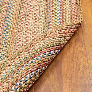 Super Area Rugs Roxbury American Made Braided Rug for Indoor Outdoor Spaces, Straw Beige/Natural Multi, 2' X 3' Oval